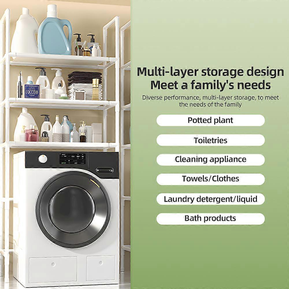 3-Tier Over Washing Machine Storage Rack Space Save Metal Bathroom ...