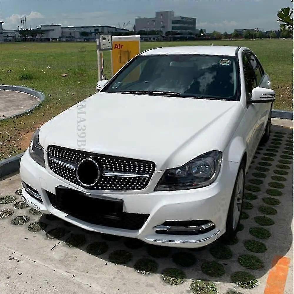 Front Bumper Inlet Grille Racing Grill Diamond Style For Mercedes Benz ...