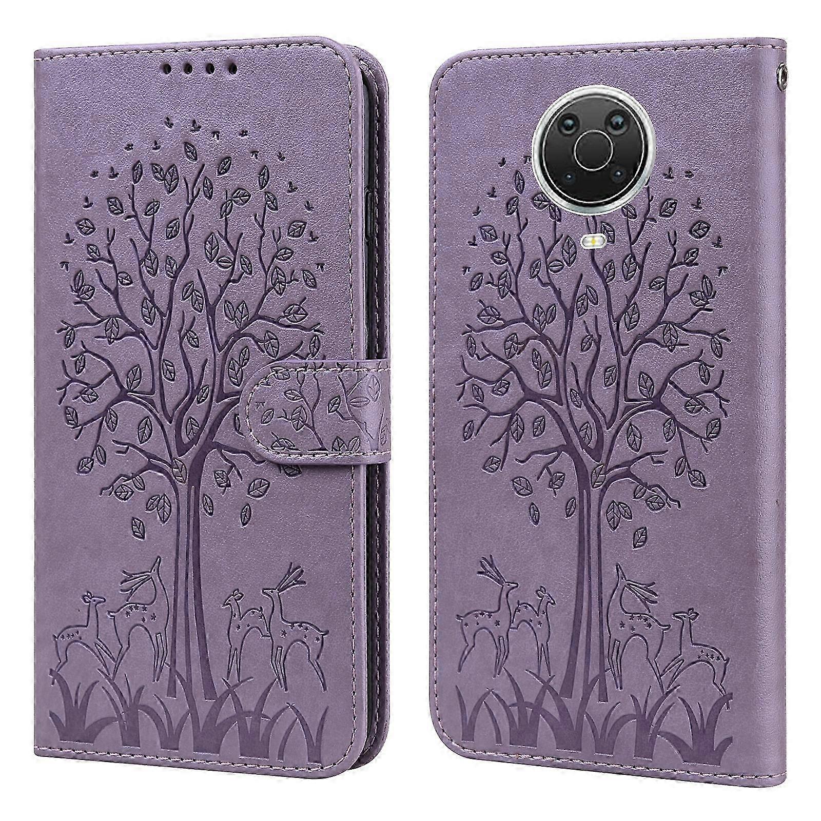 Fitted Leather Flip Phone Case for Nokia G20 G10 6.3 with Tree and Deer ...