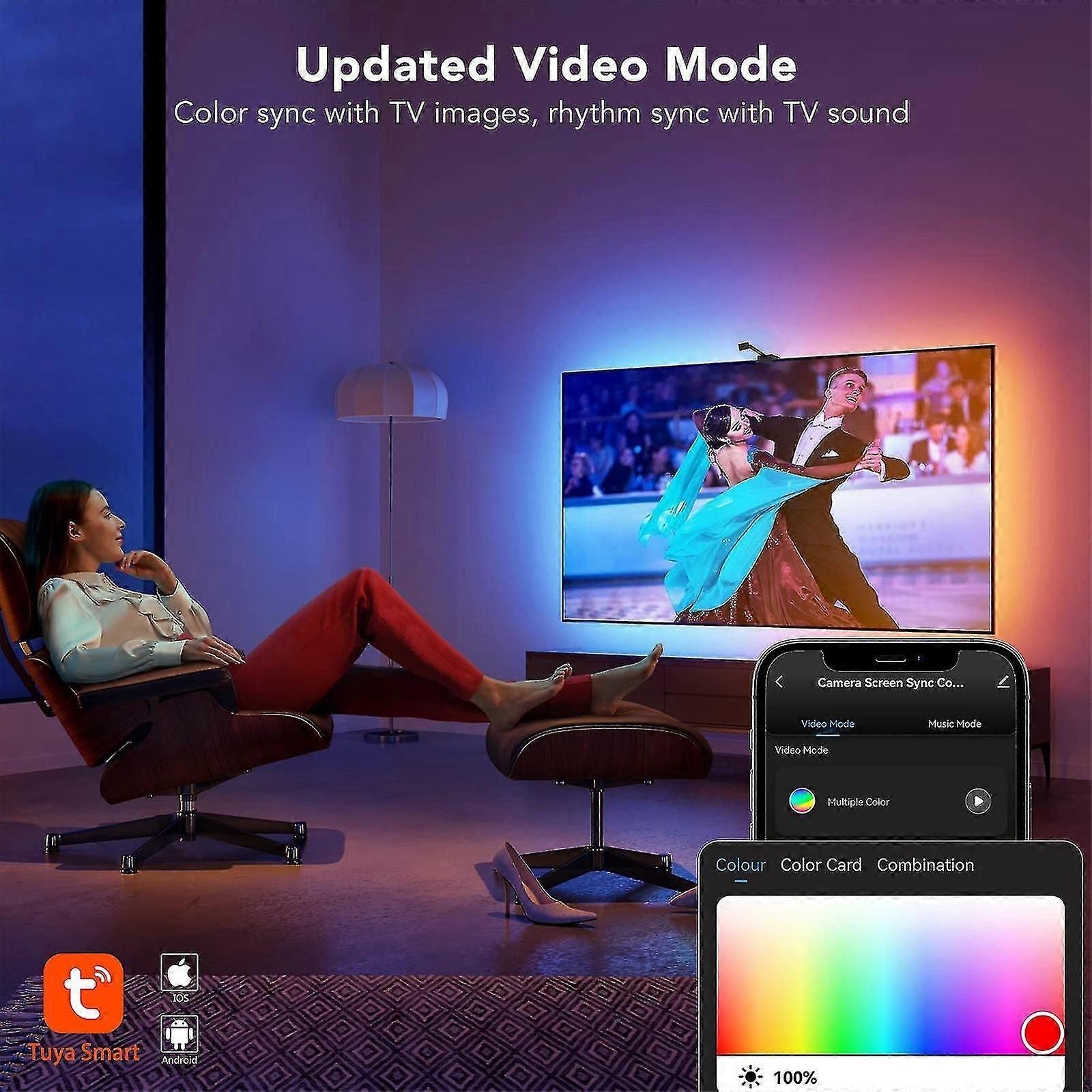 Envisual Tv Led Backlight With Camera, Rgbic Wi-fi Tv Backlights For 55 ...