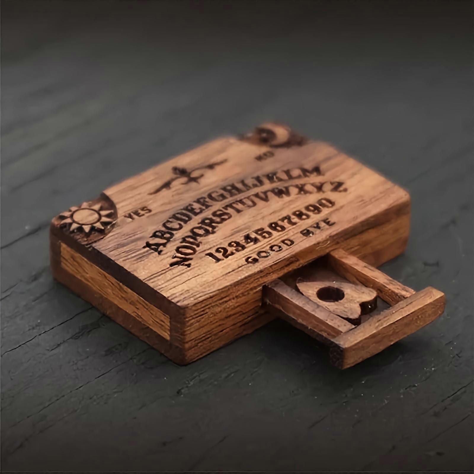 Mini Ouija Board With Drawer Wooden Miniature Spirit Board Miniatures ...
