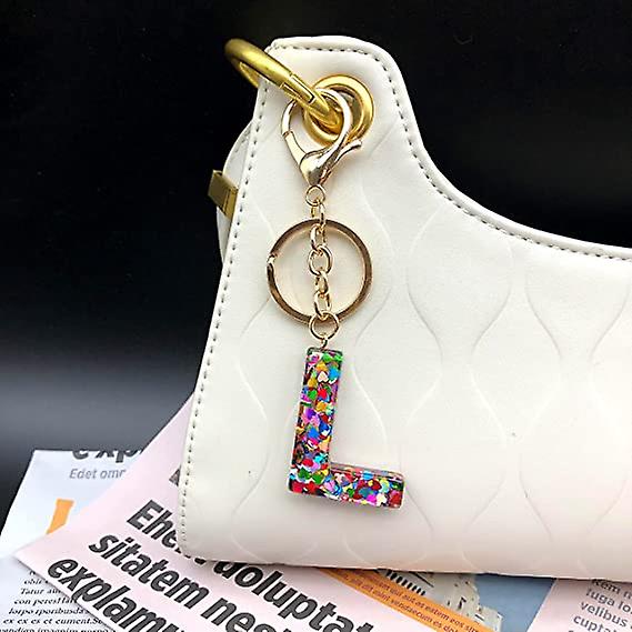2pcs Letter L Keychain For Women Resin Alphabet Initial Letter Cute ...