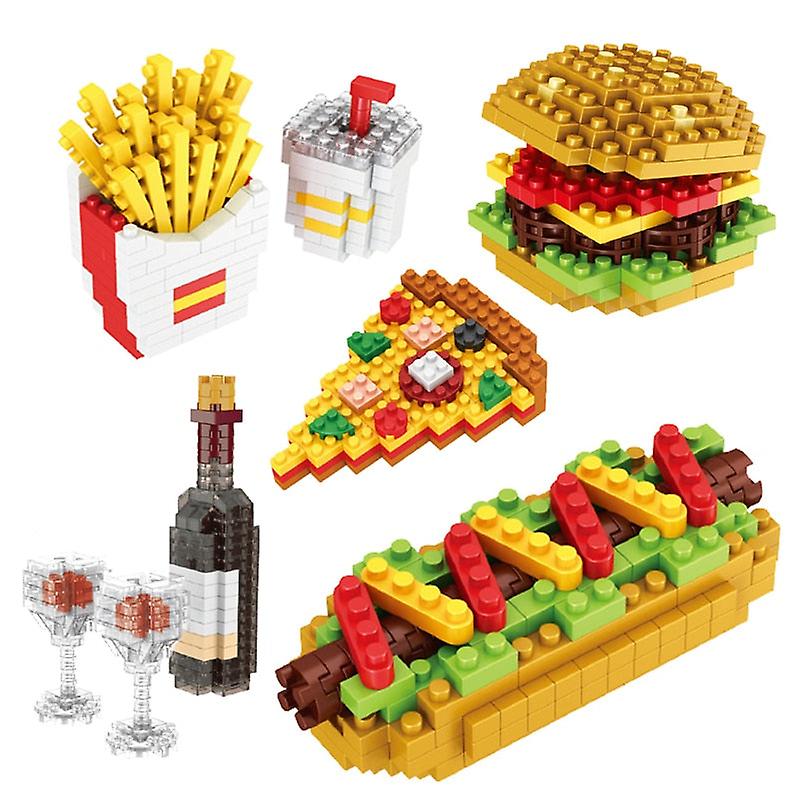Mini Blocks Moc Fast Food Burger Ice Cream French Fries Diamond Blocks ...