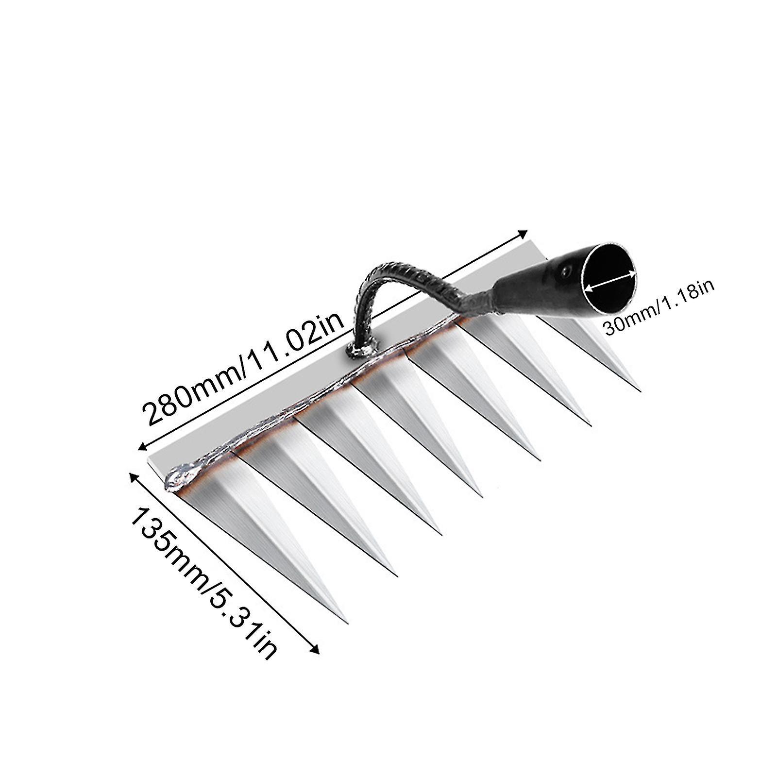 Garden Rake, Gardening Tools Heavy Duty Rake with 7 Metal Tines,Sharp ...