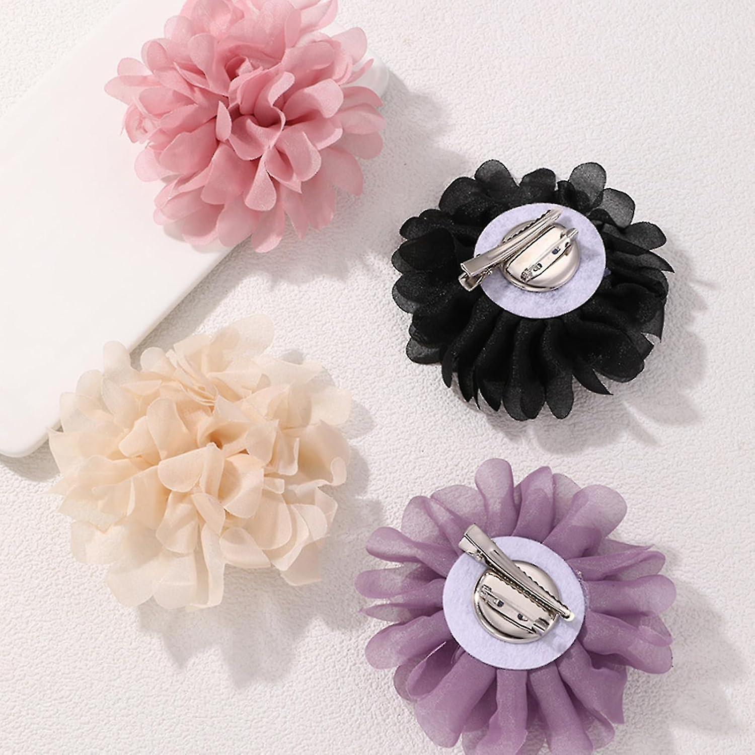Elegant Camellia Shape Brooch Stylish Flower Shaped Breastpin Chiffon ...