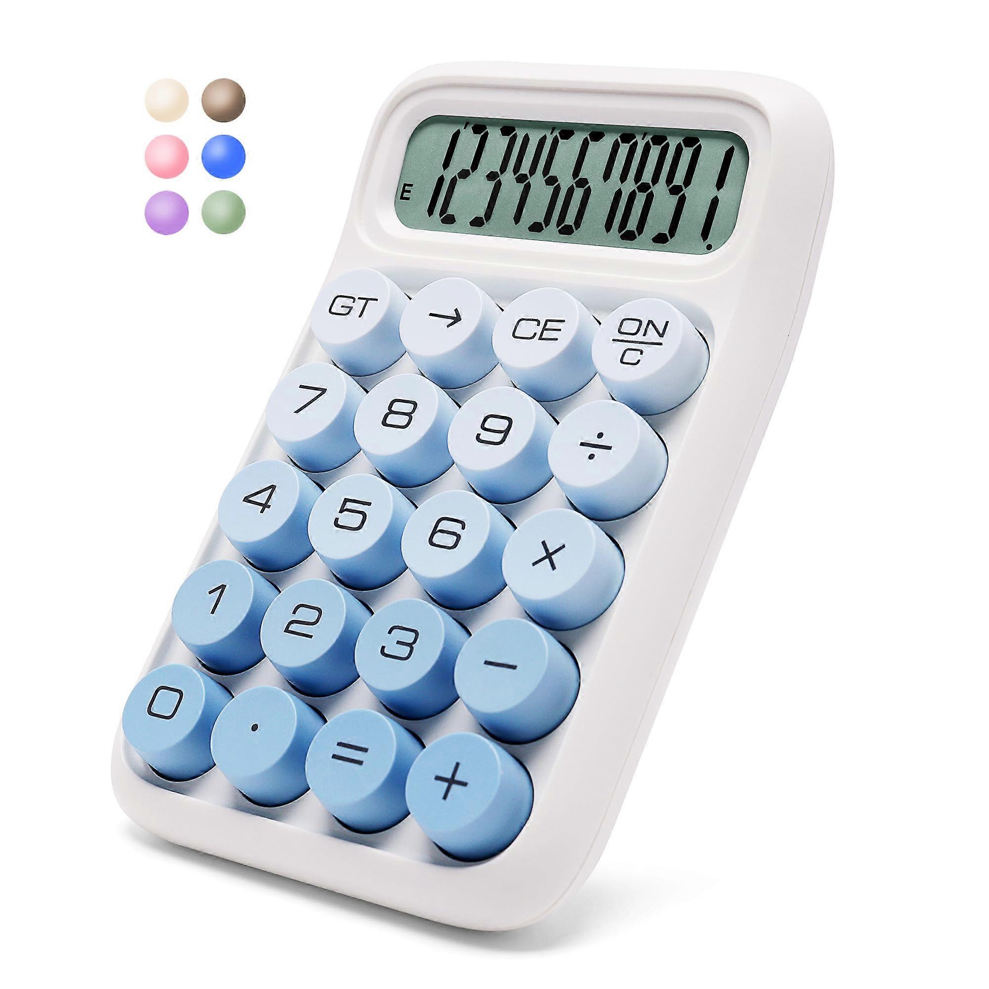 Mechanical Switch Calculator,10 Digits,Large LCD Display,Blue Gradient Desktop Calculator Big ...