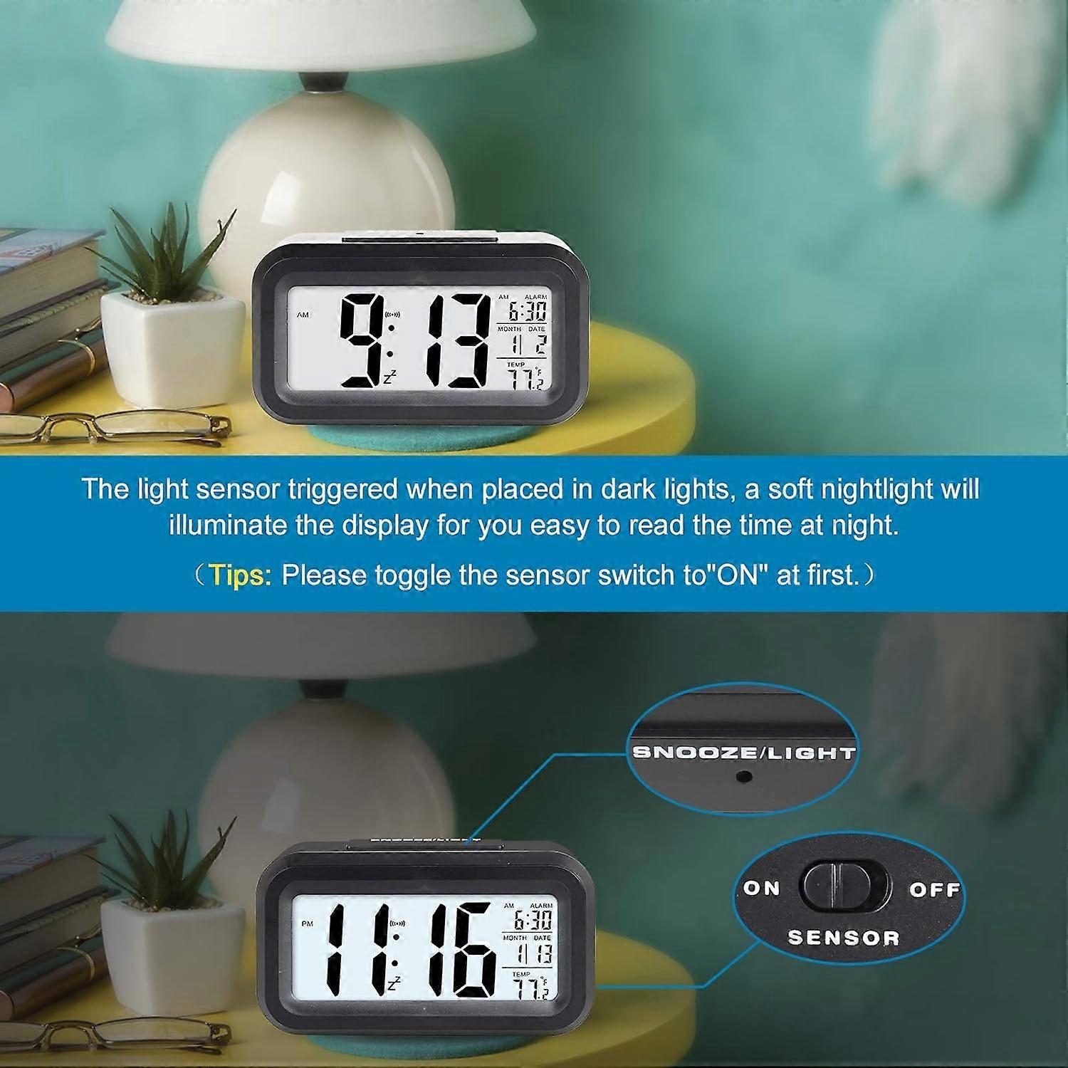 Digital Alarm Clock for Kids,Battery Operated,Snooze Function,Smart ...