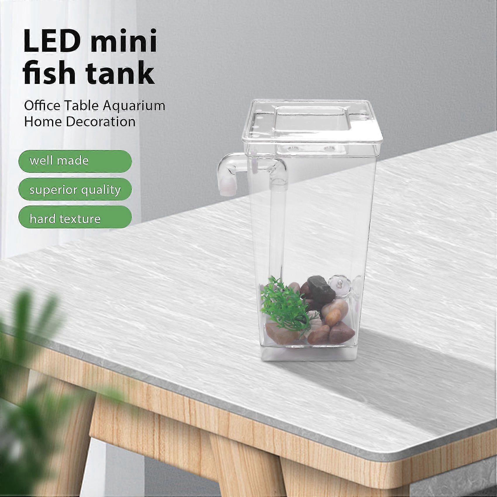 Led Mini Fish Tank Aquarium Self Cleaning Fish Tank Bowl Convenient ...
