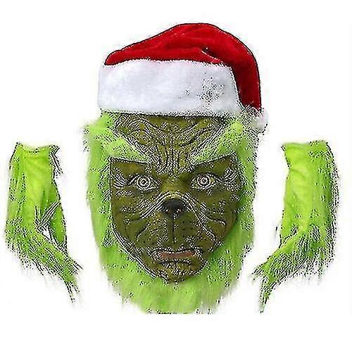 The Grinch Costume Christmas Cosplay Adult Santa Costume Outfits Set ...