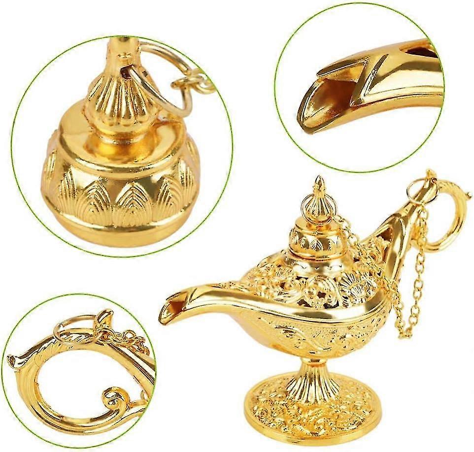 Metal Genie Lamp Aladdin, Aladdin Magic Genie Light Luxury Magic Teapot Retro Elf Light Teapot ...