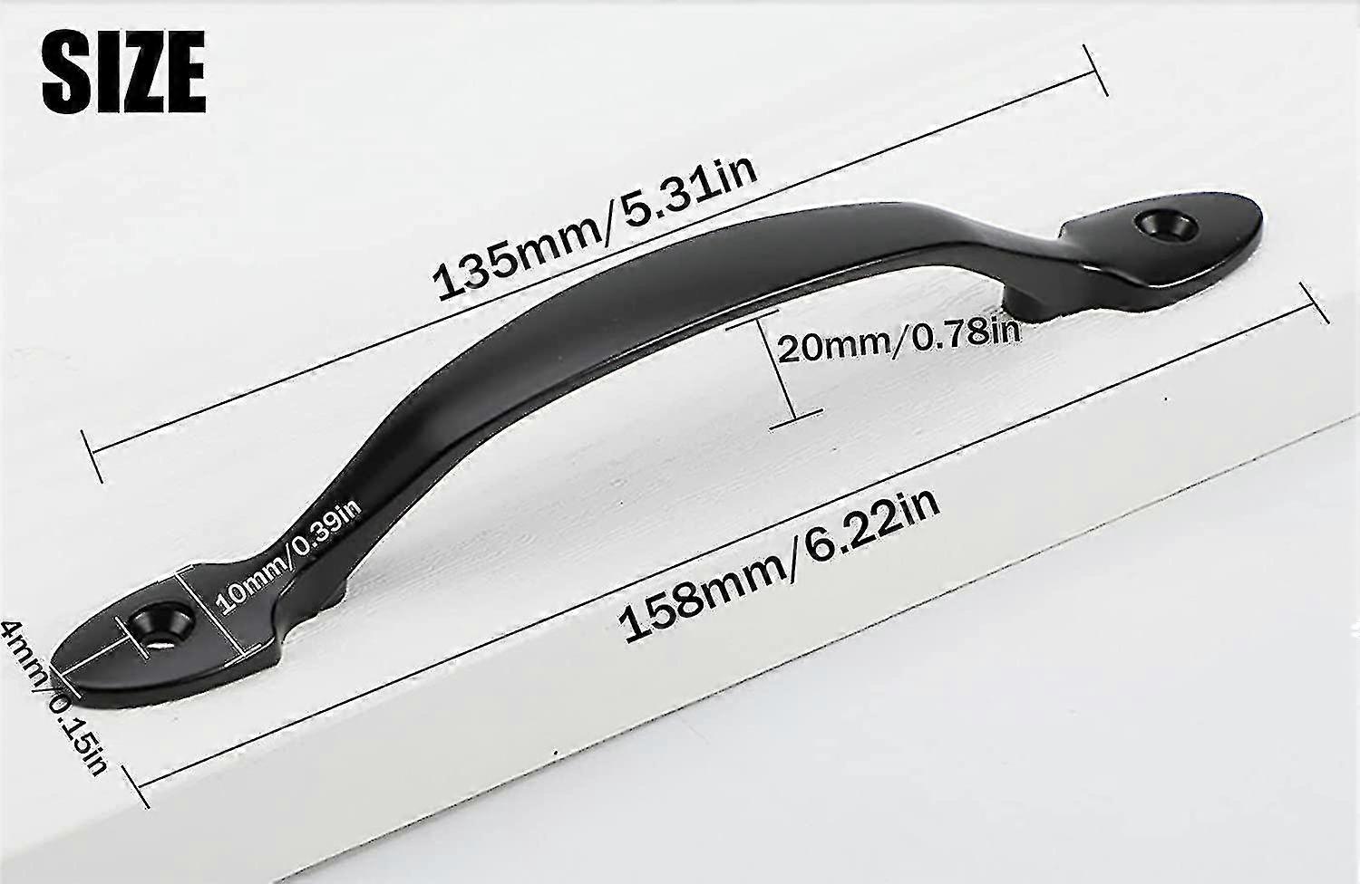 2pcs Black Door Handles, Heavy Duty Gate Handles With Screws, Door Pull ...