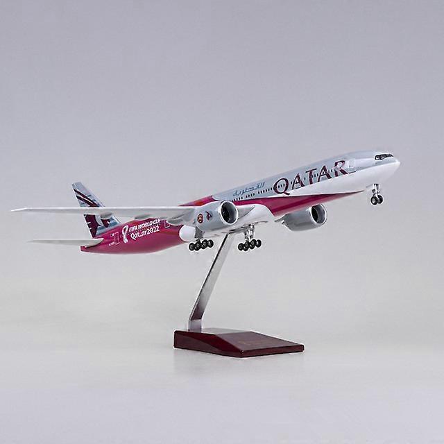 47CM 1:157 Scale Model 2022 Qatar Airways 777 Airliner With Light ...