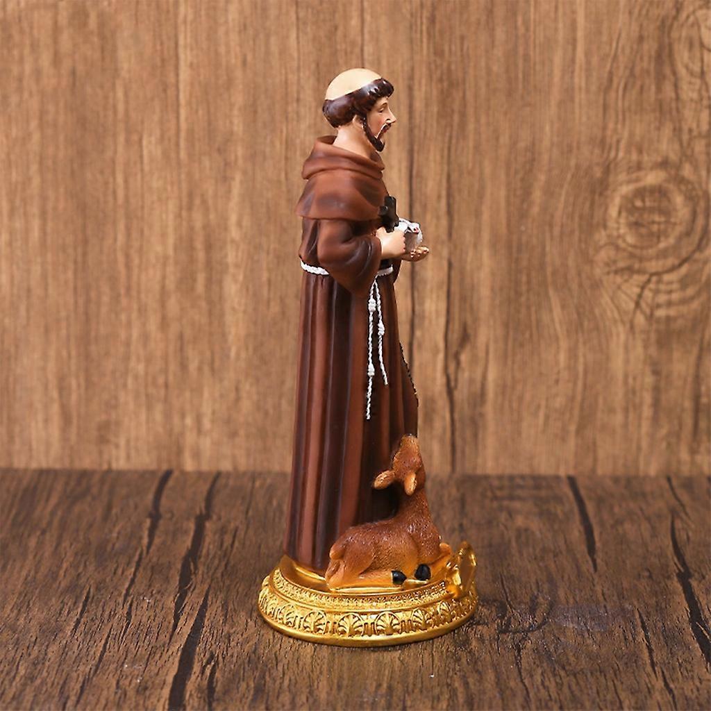 Saint Francis Holy Figurine Religious Decoration Resin Statue Desktop ...