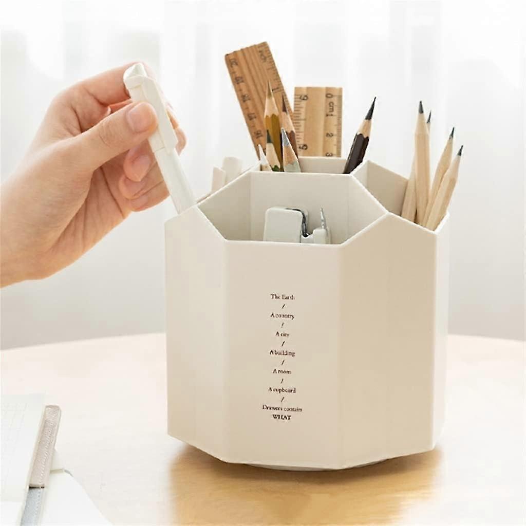 Desktop Pen Holder 360 Rotating 5 Grid Pen Holder Pen Holder Storage ...