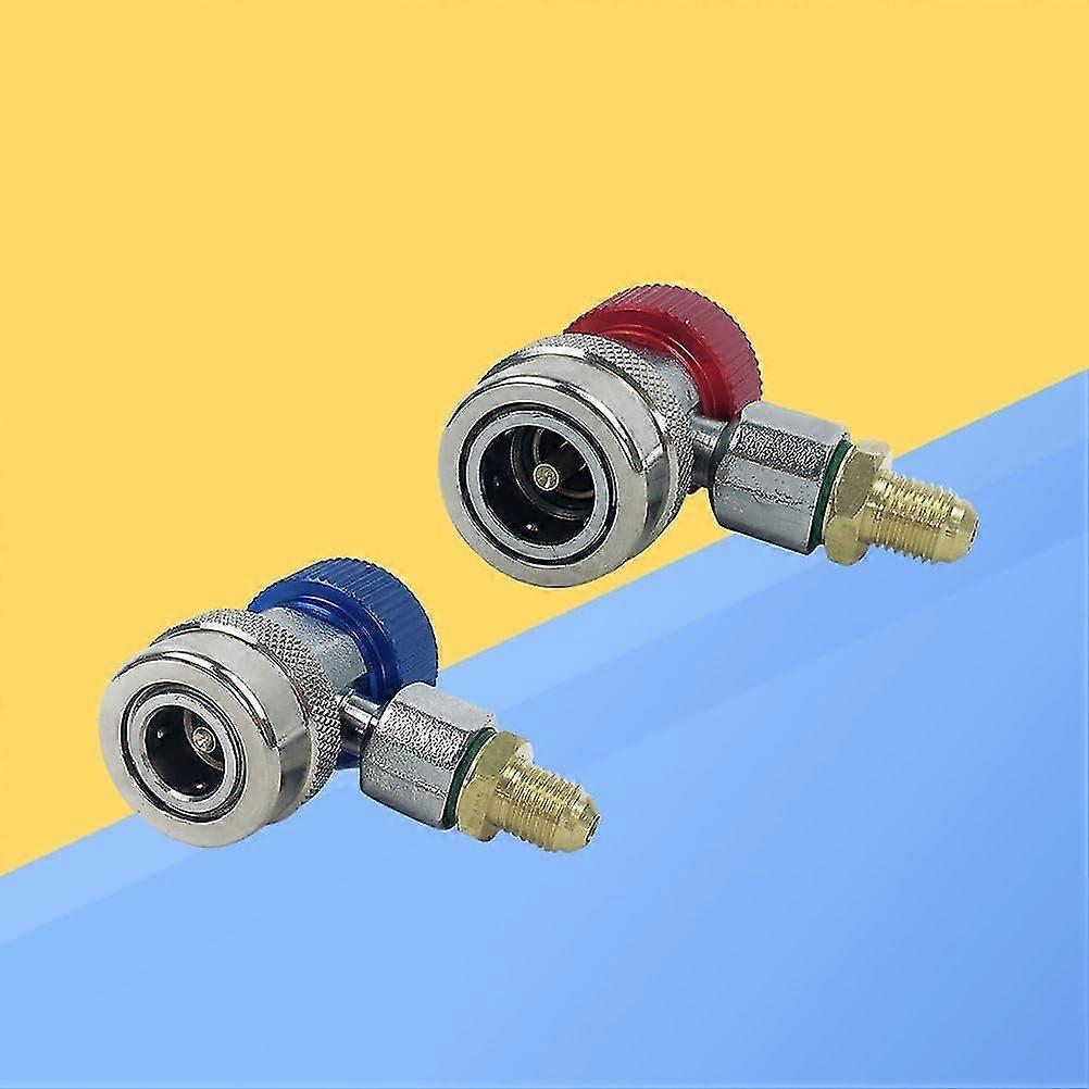 Adjustable Ac R134a Quick Coupler High Low Adapter Connector 1/4" Sae ...