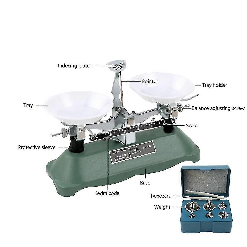 Mechanical Lab Tray Balance Scale with Weights Balance Scale Double Pan ...