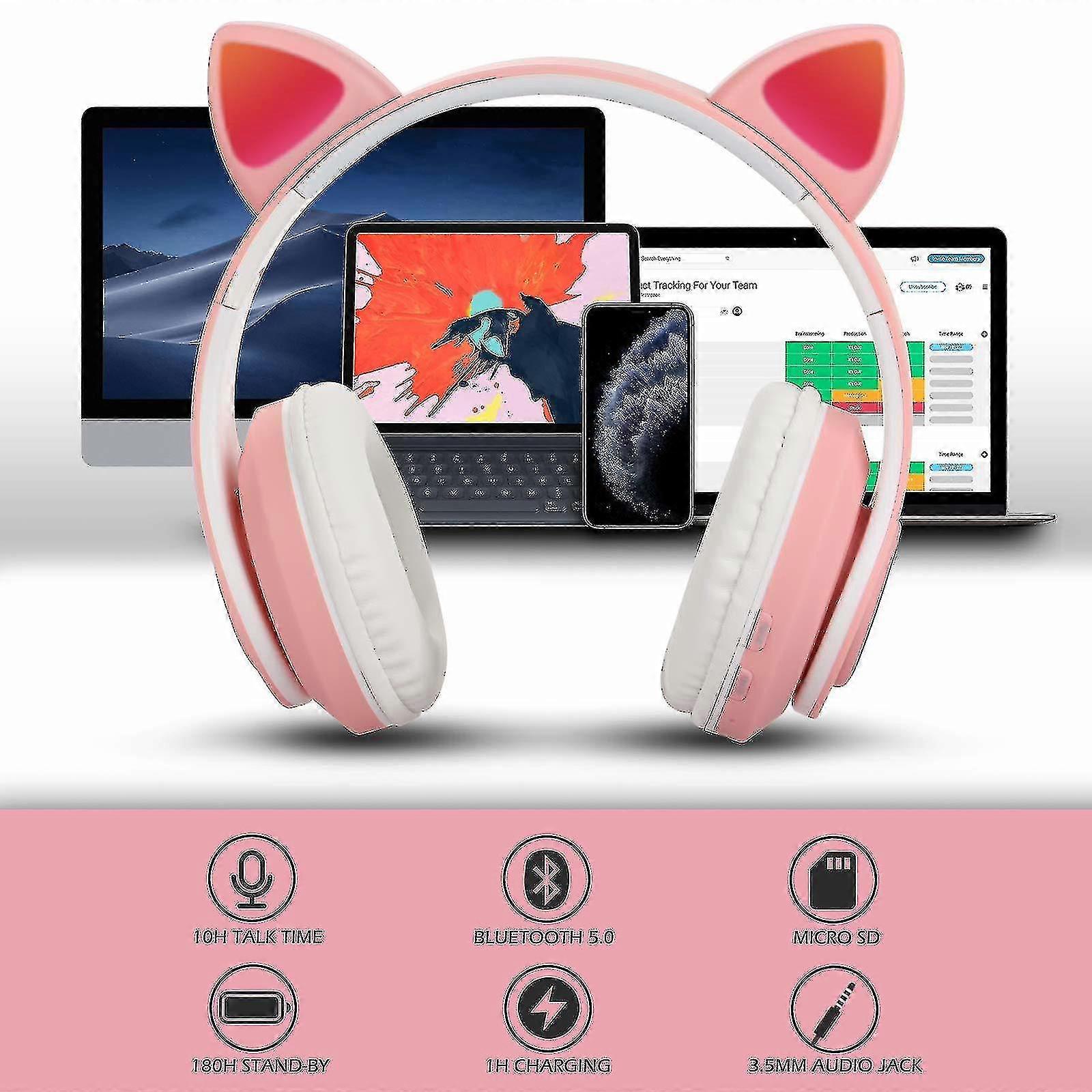 Wireless Phs For Kids - Cat Ear Over Ear Tooth Ph Rgb Flashing S ...