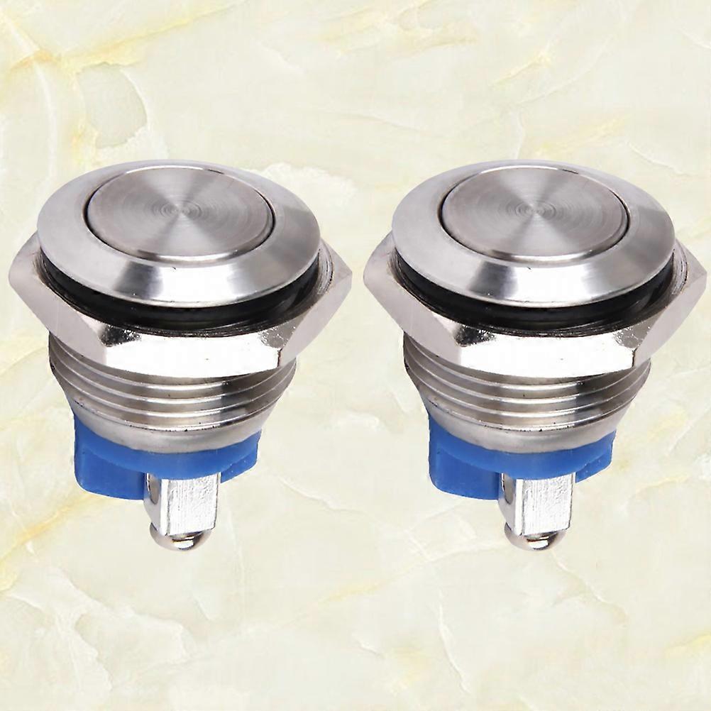 2 Pcs Metal Buttons Momentary Push Button Momentary Switch Metal Push ...