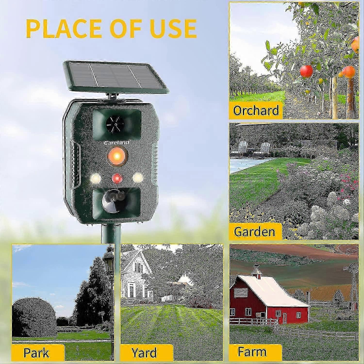 2 In 1 Solar Powered Animal Repeller With Infrared Sensing Detector ...