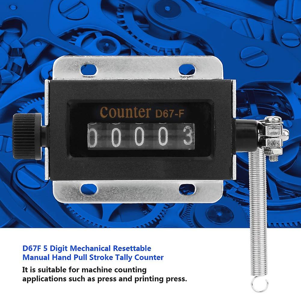 Mechanical Counter, D67f 5 Digit Counter 0-99999 Manual Mechanical ...