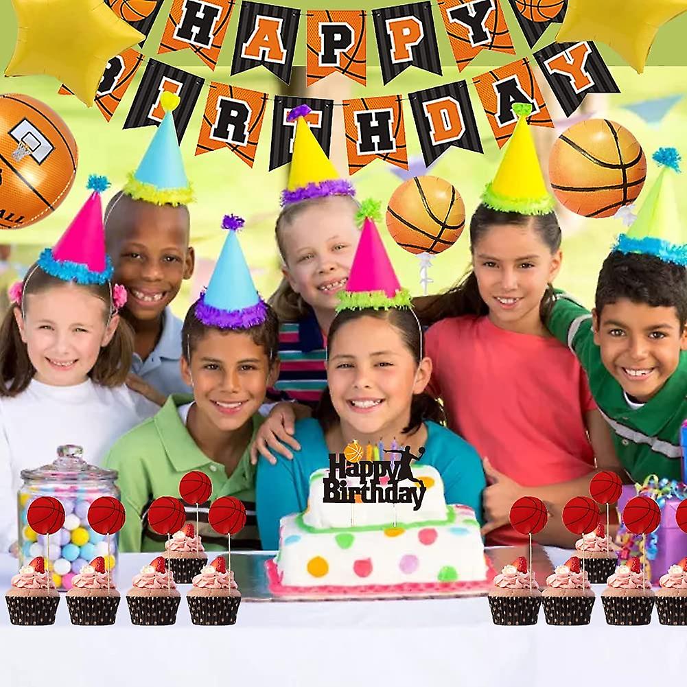 27pcs Basketball Theme Birthday Party Supplies, Basketball Party Theme ...