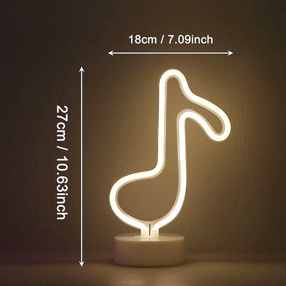 Music Note Neon Lights Led Musical Notation Shaped Night Lamps ...