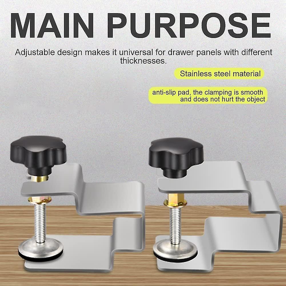 Drawer Front Installation Clamps, 2pcs Stainless Steel Cabinet ...