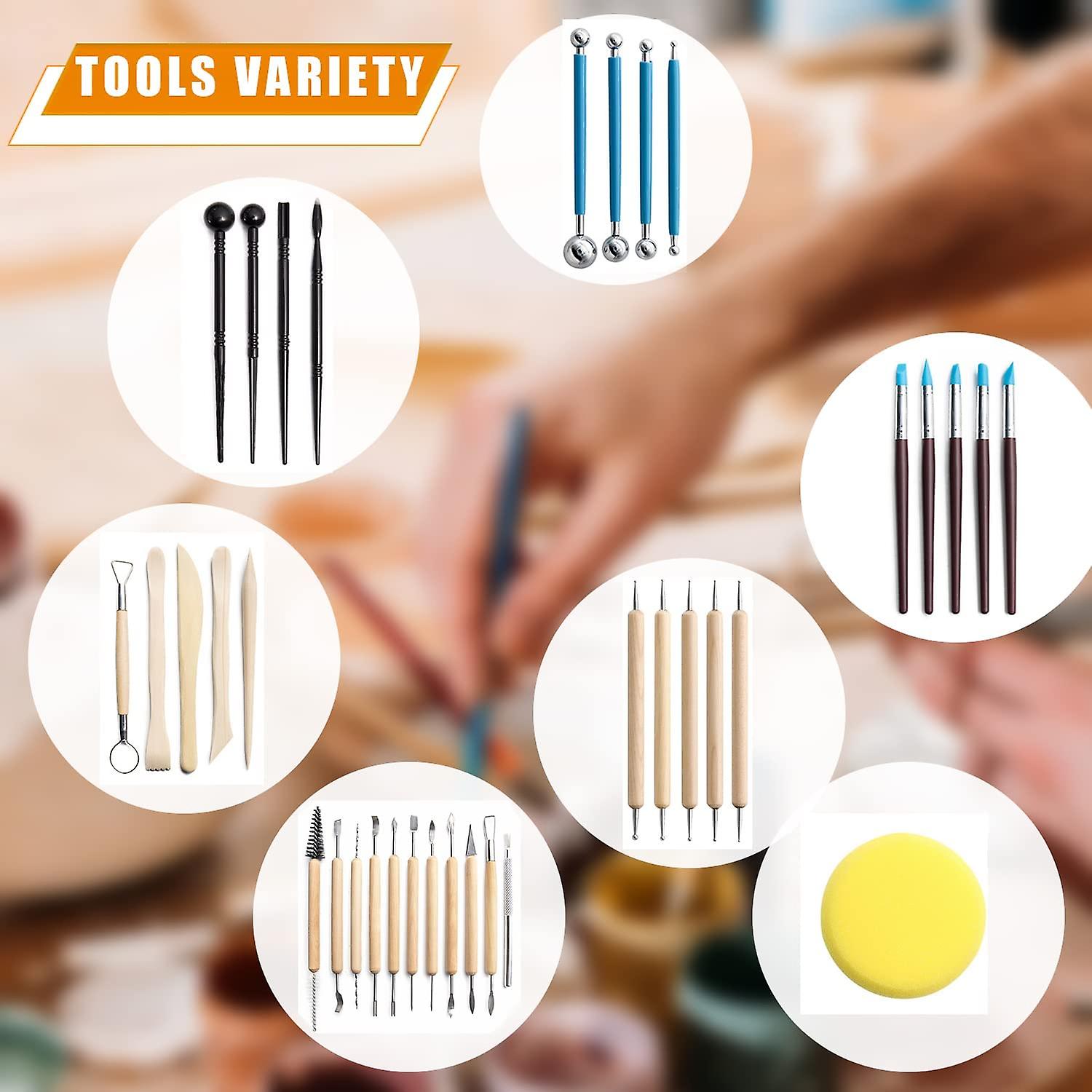 36 Pcs Pottery Clay Sculpting Tools Polymer Clay Tools, Wood Carving ...