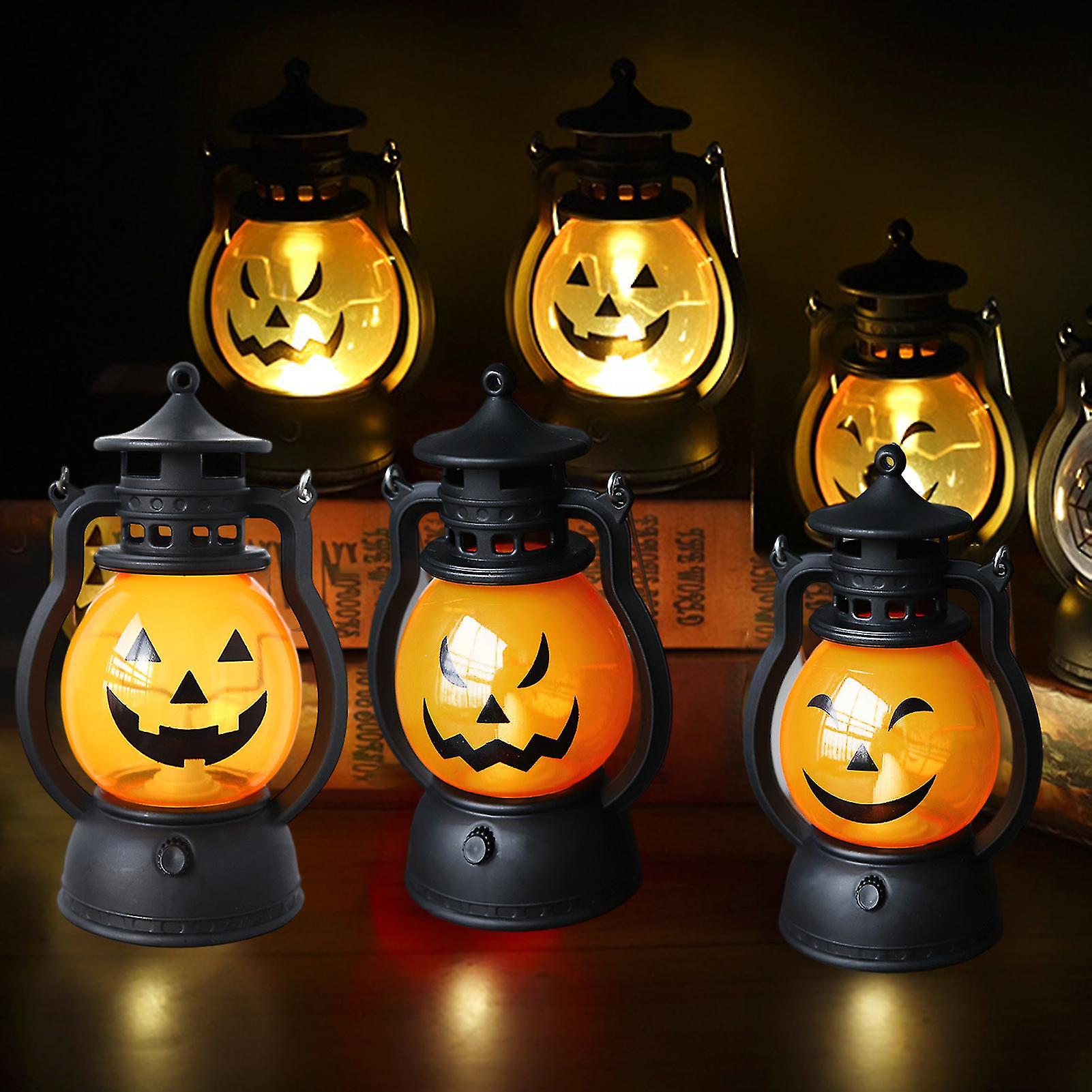 Pumpkin Lamp Retro Portable Lantern Horror Props Atmosphere Decoration ...