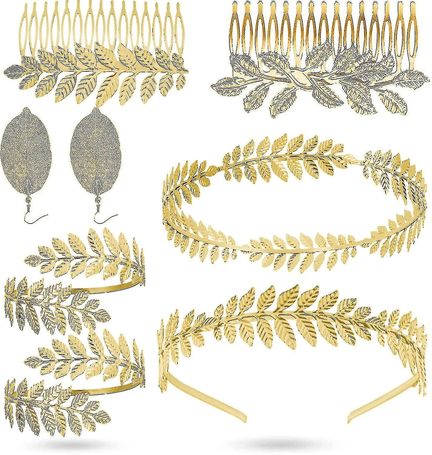 Greek Goddess Headband, 8 Pcs Greek Goddess Headband Crown, Roman Leaf ...