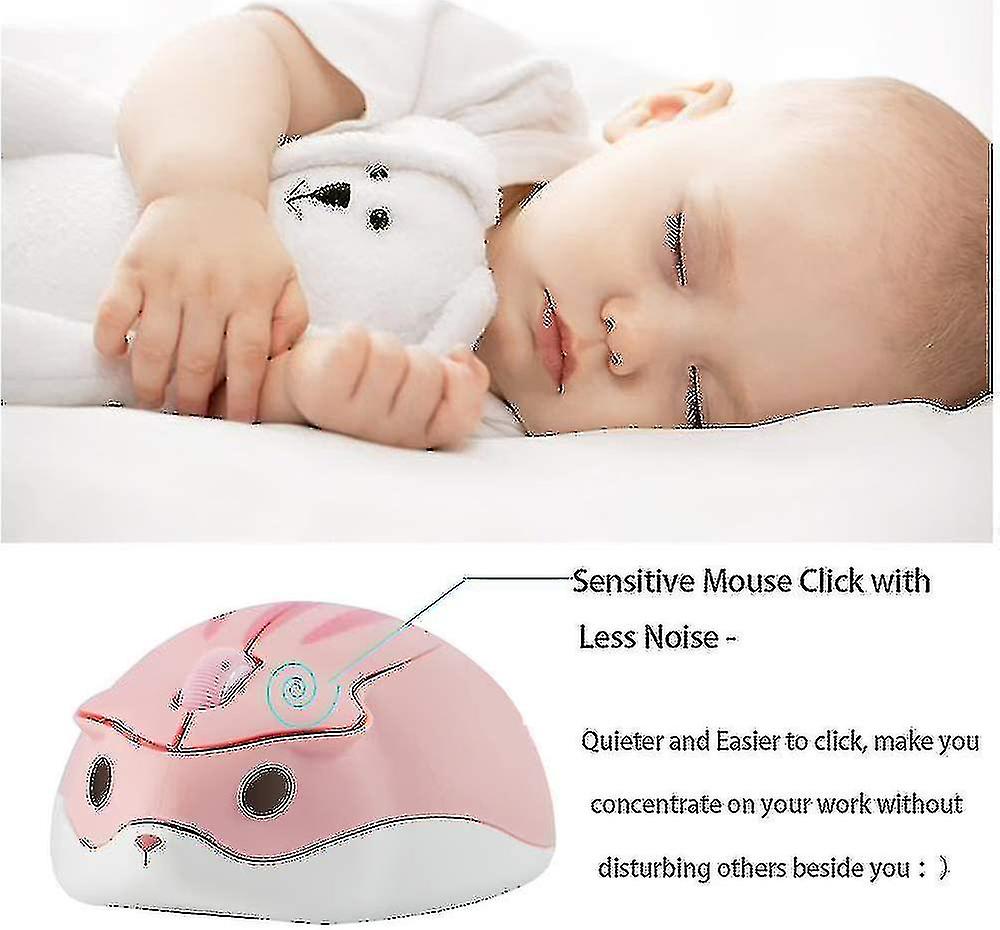 Wireless Mouse Cute Hamster Shaped Computer Mouse 1200dpi Less Noice ...