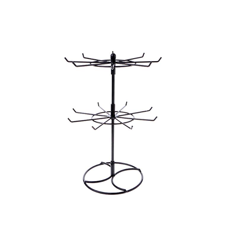 100% New,2 Tier Rotating Iron Rack Jewelry Keyring Display Hanger ...