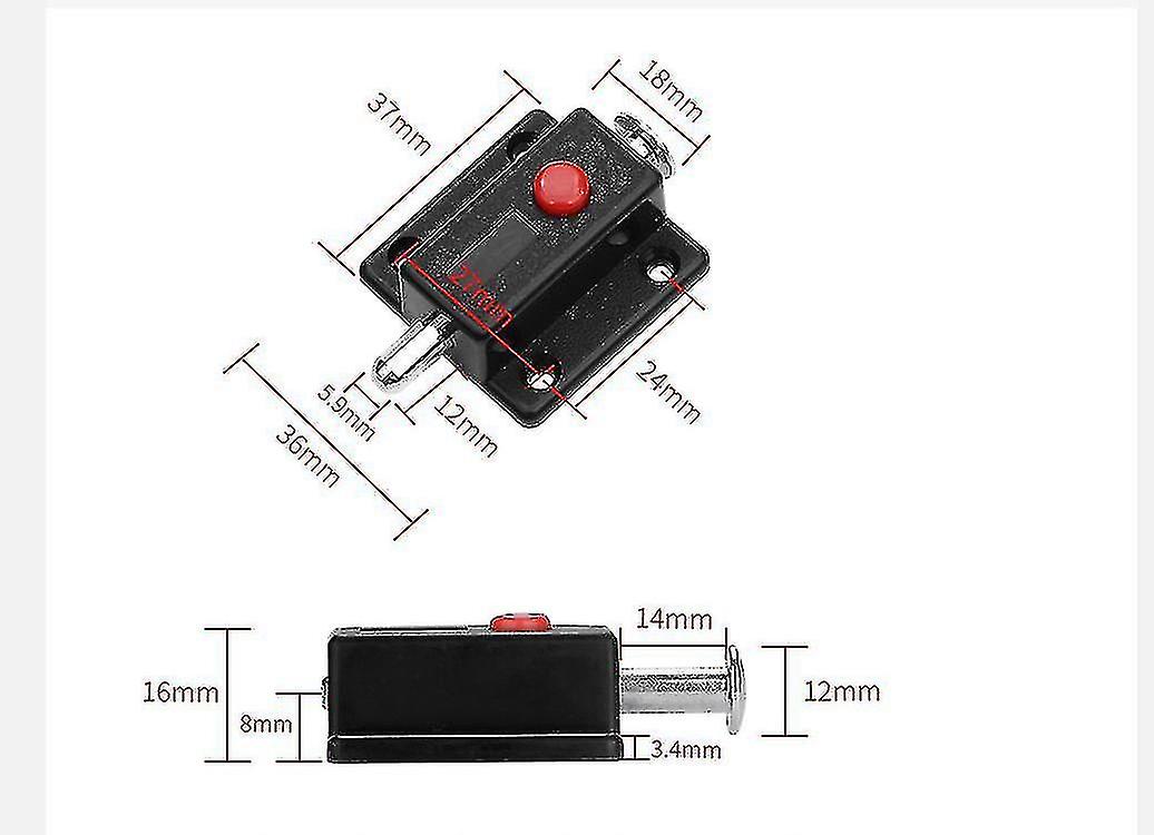 Automatic Spring Loaded Door Latch With Spring Button Black (10pcs ...