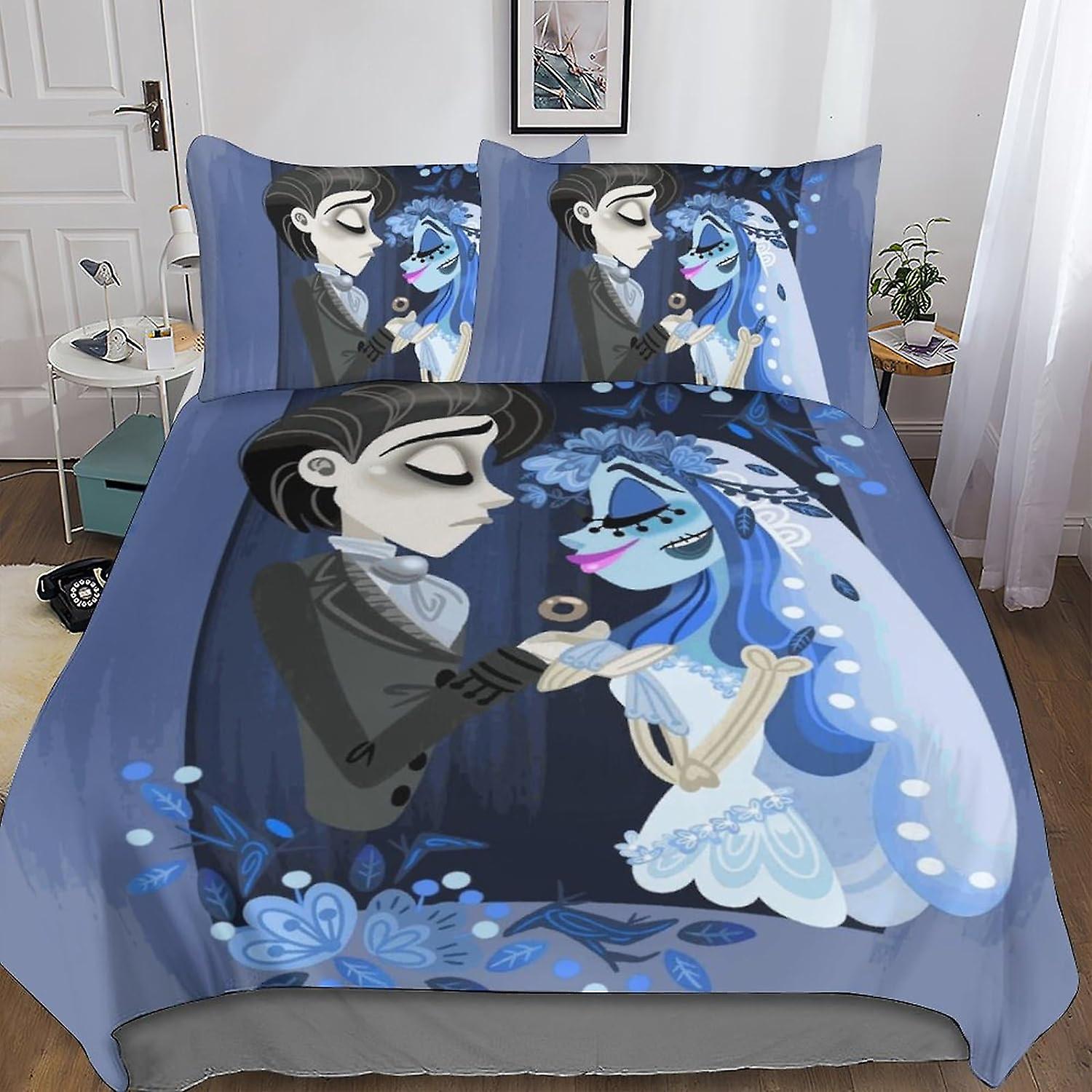 Corpse Bride 3 Piece Set Printed Duvet Cover Bed Set, Bedding Set, Soft ...