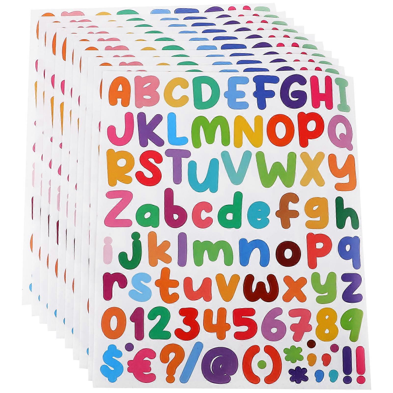 10 Sheets Alphabet Stickers Alphabets Letter Stickers Number Decals ...