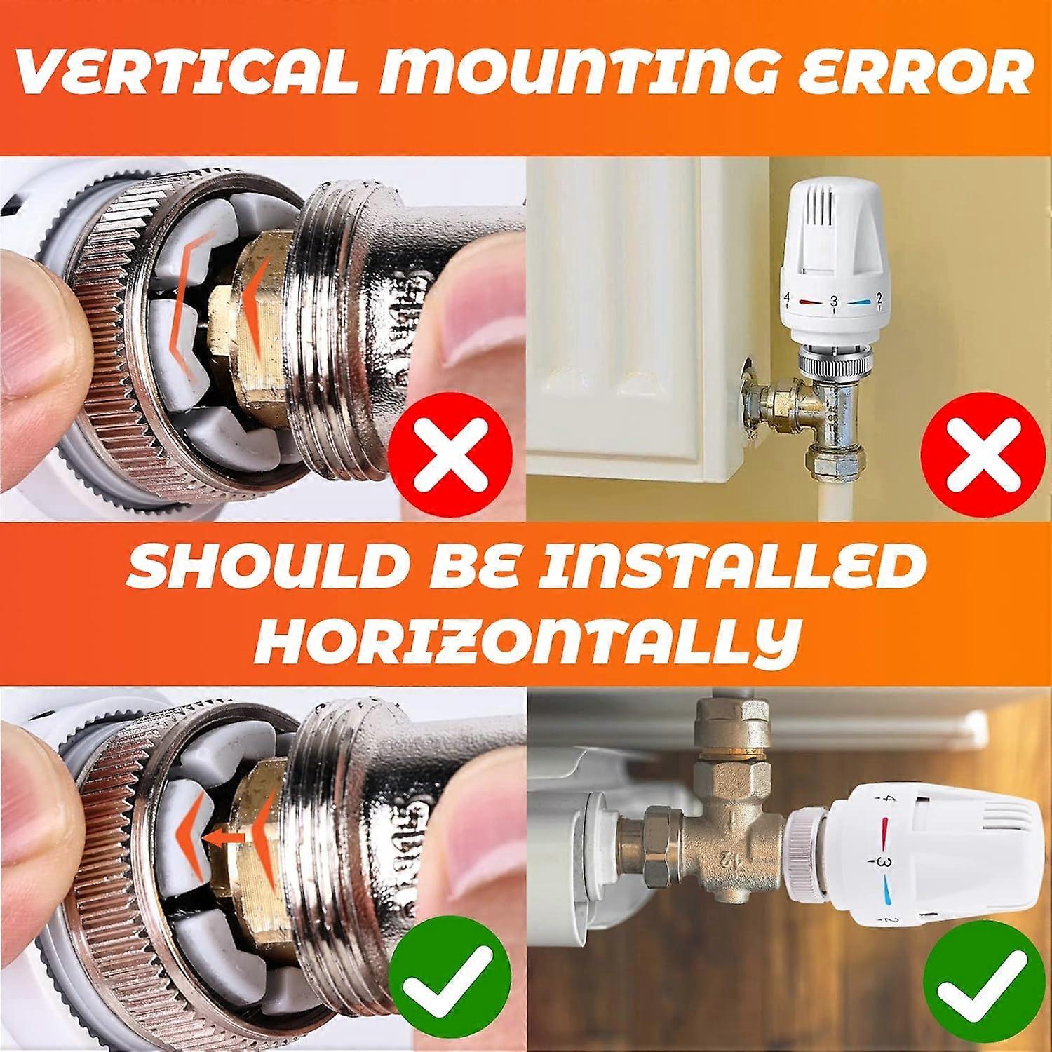 Thermostatic Head, 4 Pieces Thermostat, Standard Radiator Valve ...