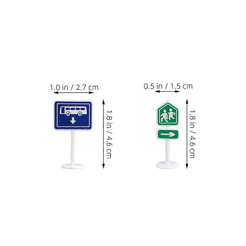 20Pcs Street Road Signs Playset Traffic Signs Playset Mini Toy Road ...