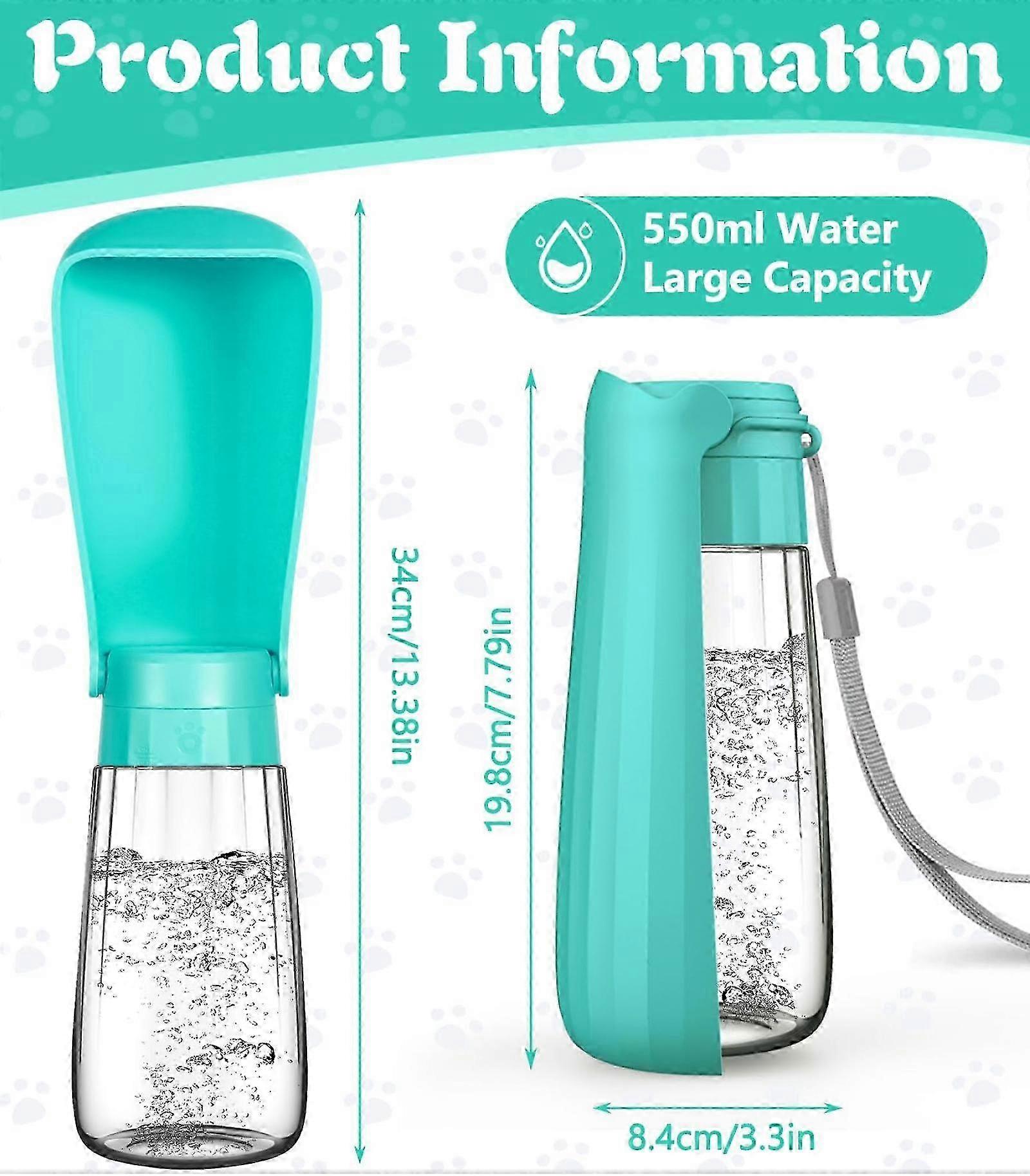 550 ml Portable Pet Water Bottle, 150 Foldable, Rotating Water Lock ...