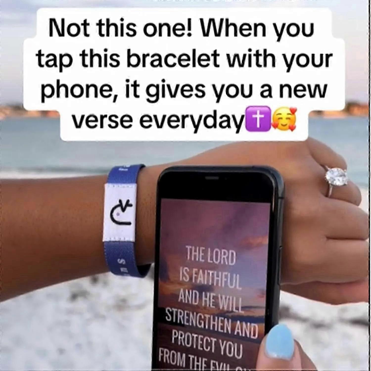 Wearable Bible Bracelet,Religious Bracelets with NFC,Daily Bible Verse ...