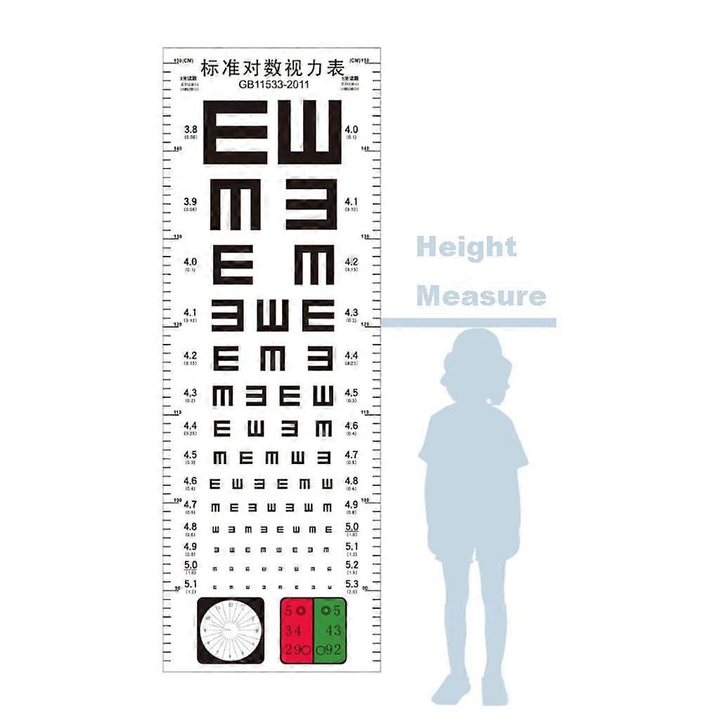 Waterproof Snellen Eye Chart Standard Visual Acuity Chart with Height ...