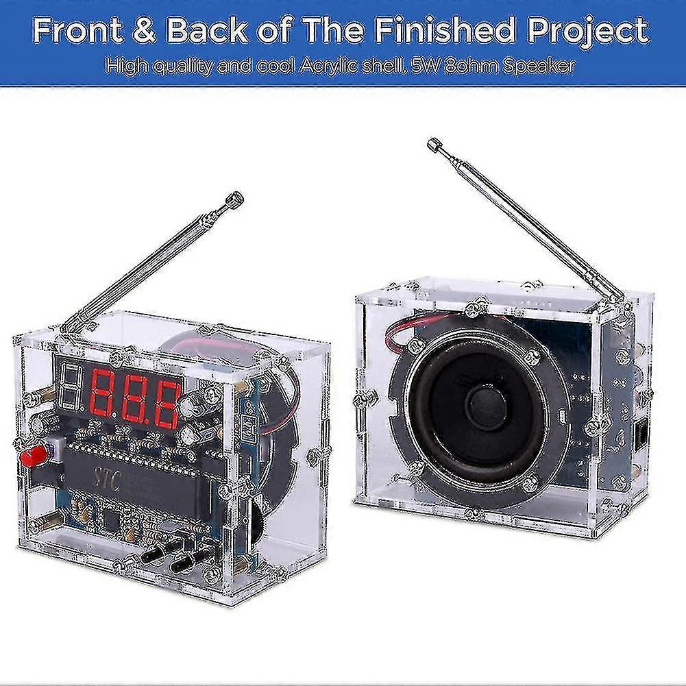 DIY FM Digital Radio Kit Justerbar trådlös mottagare 87-108MHz ...