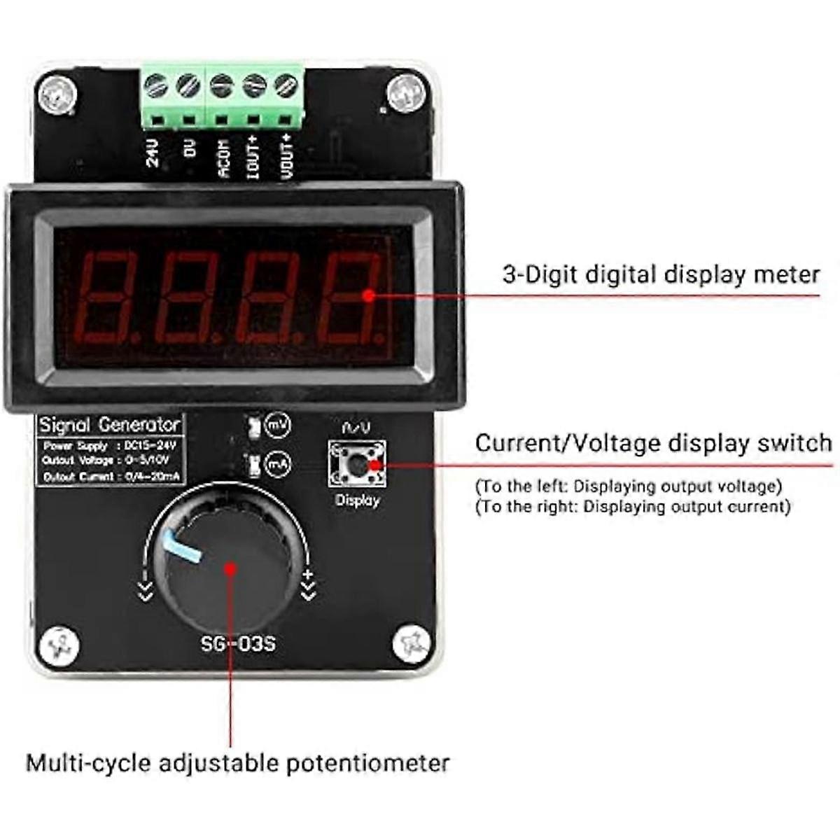 2 Adjustable Signal Generator,DC0-10V 4-20mA Current Voltage Analog ...