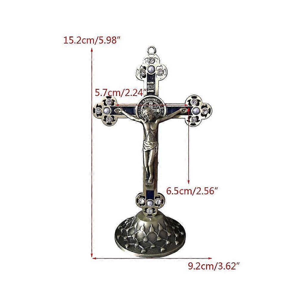 Christian Church Prayer Utensil Crucifix Cross Metal Stand Ornament ...