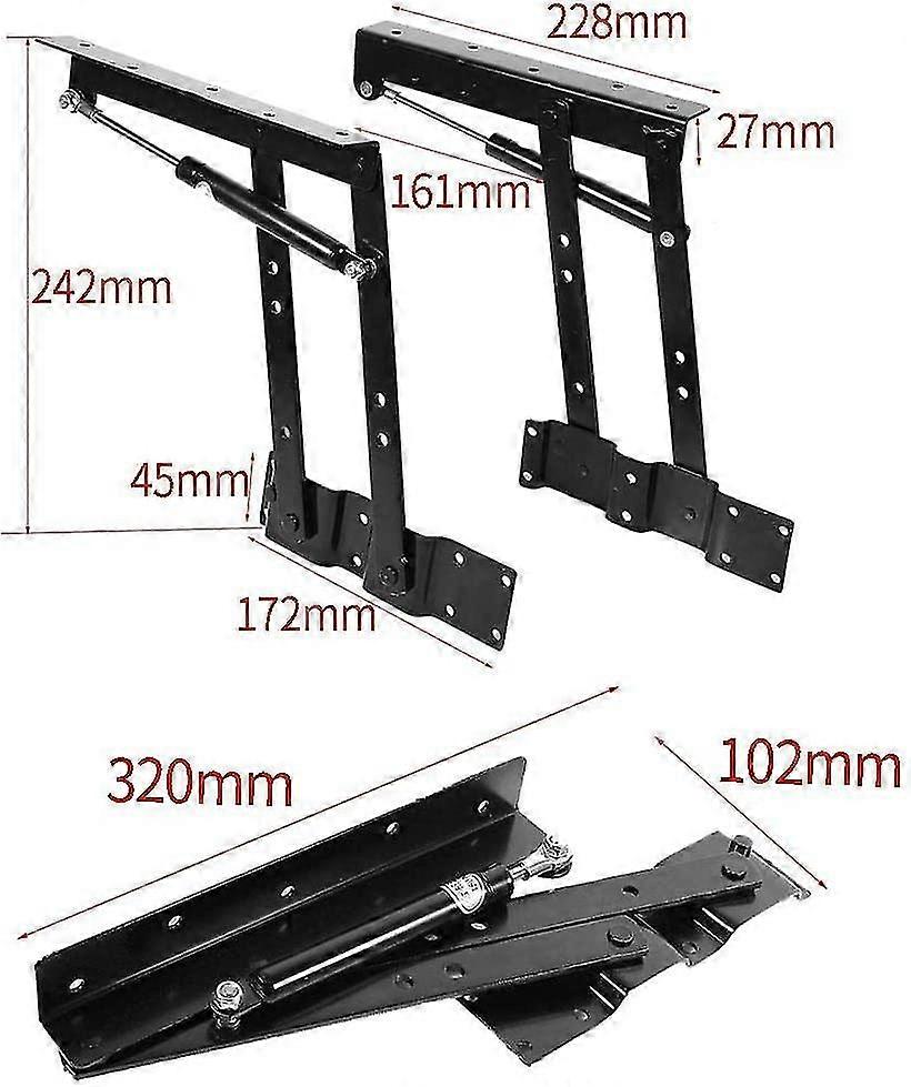 Pair Folding Lift Tray Mechanism Lift Up Spring Hinge For Coffee Table ...