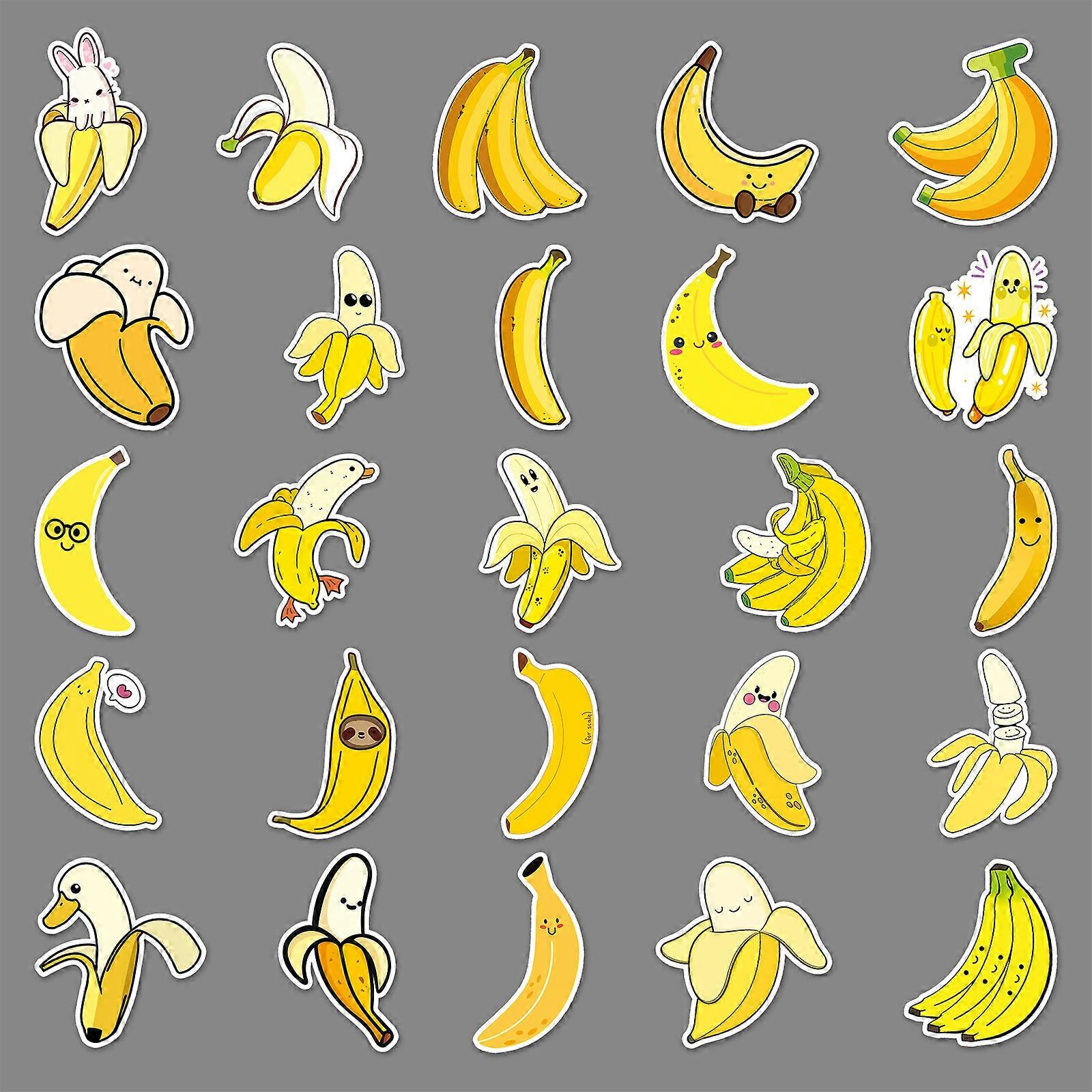 Banana Stickers 50 Pack Banana Water Bottles Stickers-Waterproof ...