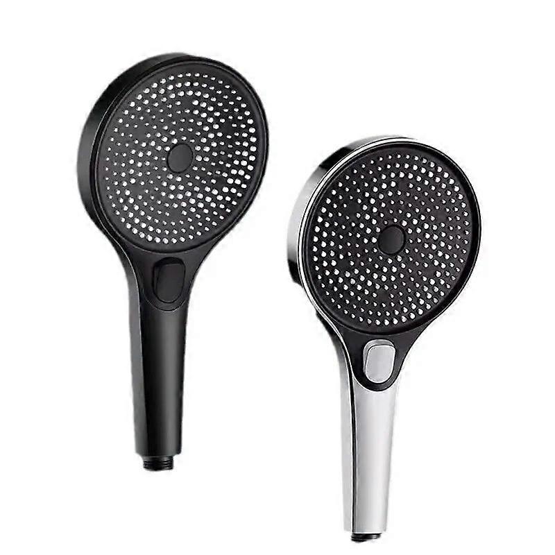 High Pressure Large Flow Shower Head Silver 3 Modes Water Saving Spray ...