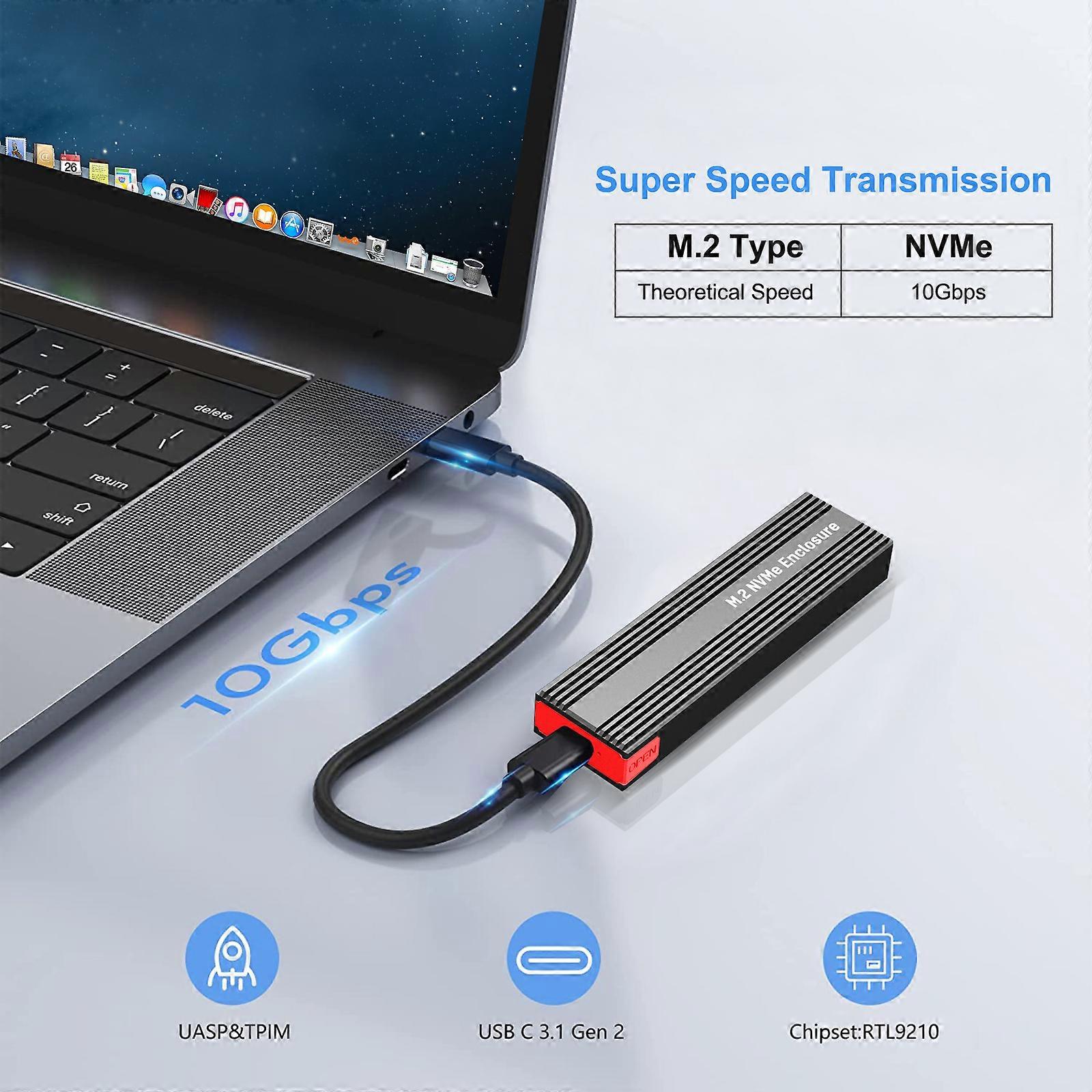 ORICO Dual Bay Aluminum M2 NVMe SSD Enclosure USB3.1 Gen2 10Gbps For M ...