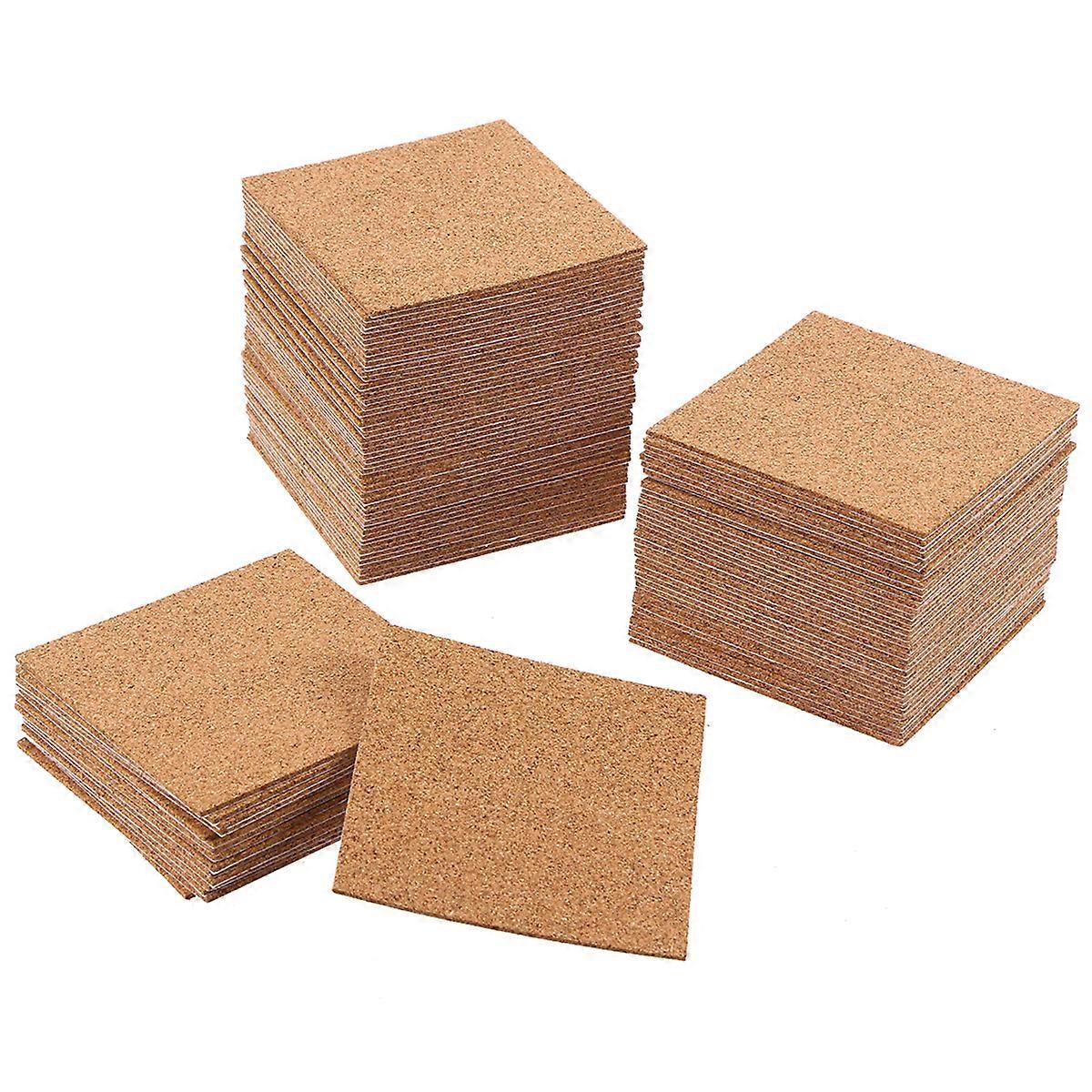 36PCS 2MM Thickness Self-adhesive Cork Coasters Squares Cork Mats Cork Backing Sheets for ...