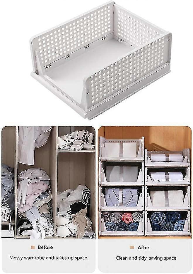 Stackable Clothes Storage Basket Organizer Sliding Wardrobe Drawer ...
