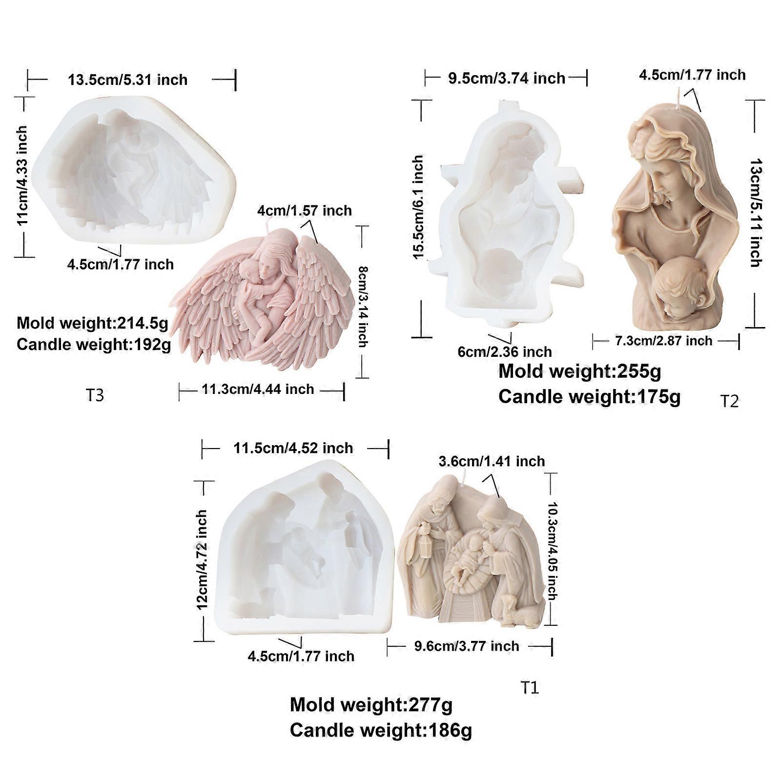 Artistic Silicone Mold Creative Ornament Molds Holy Family Resin Moulds ...